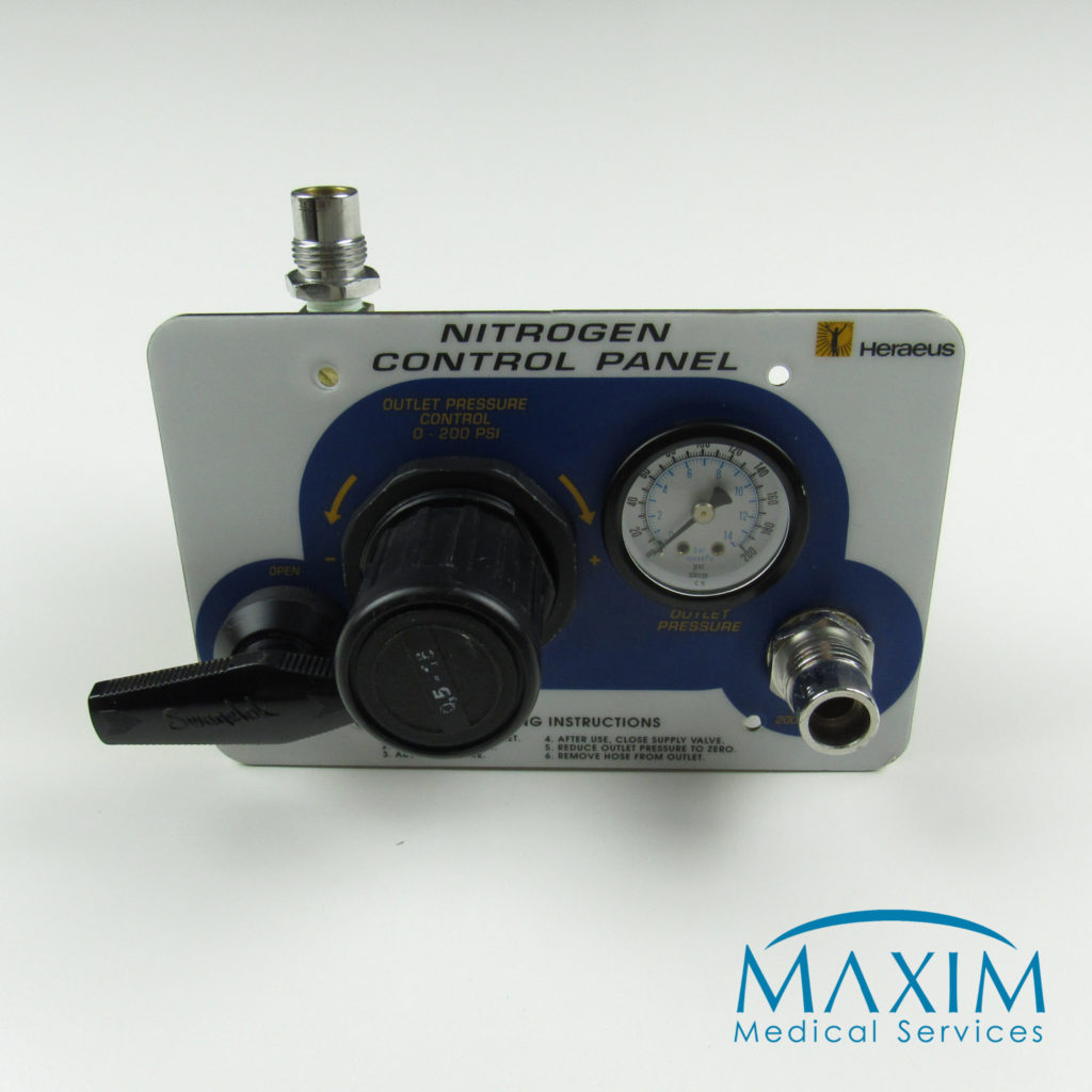 Maquet / Heraeus Nitrogen Control Panel, Blue / White - Maxim Medical